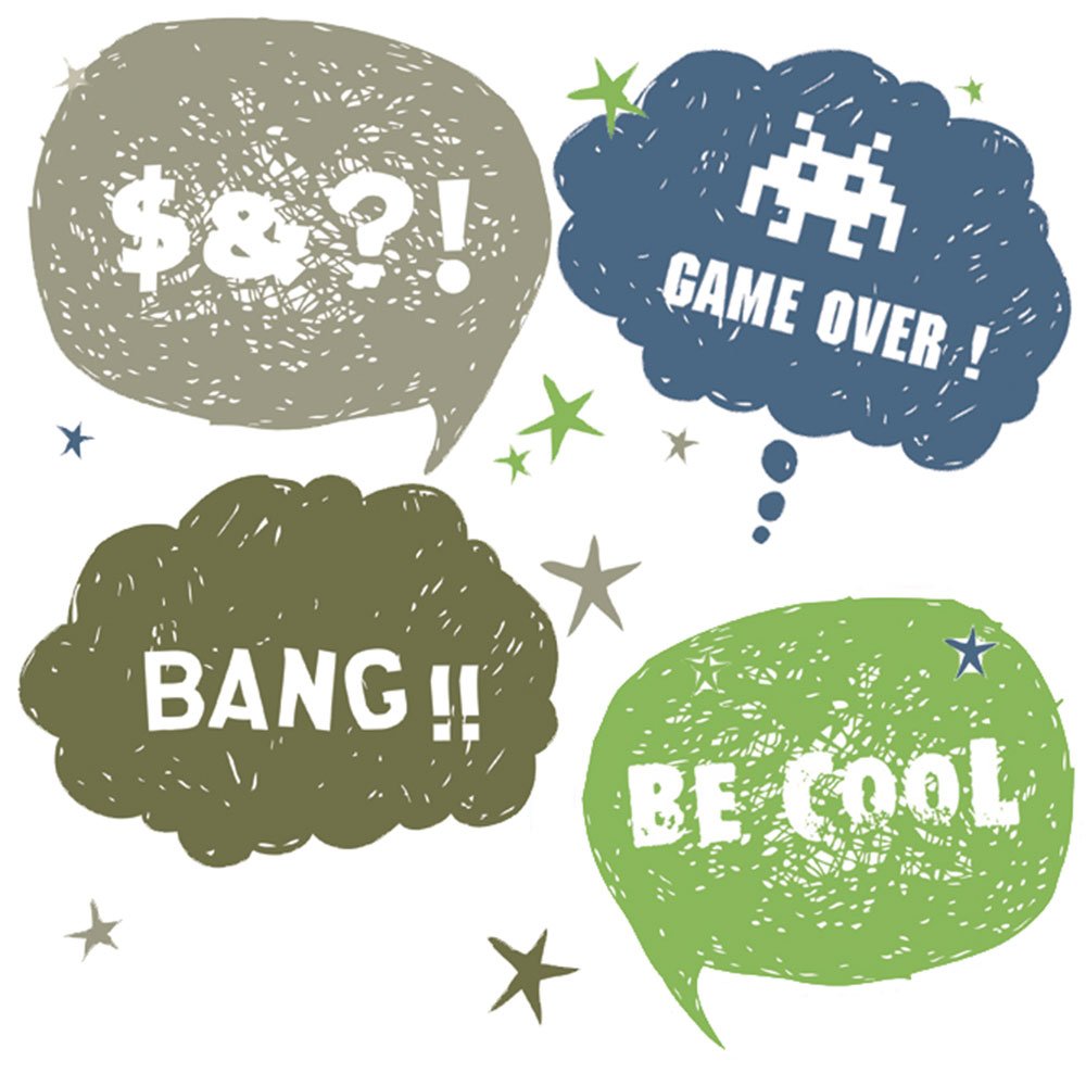 RoomMates - Wallstickers - Bobler med tekst